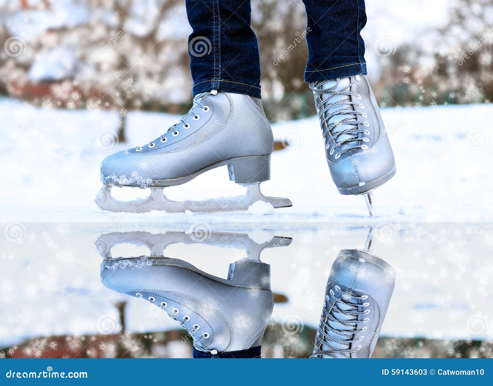 Figure Skates on a Skating-rink Stock Image - Image of hobbies, rink ...