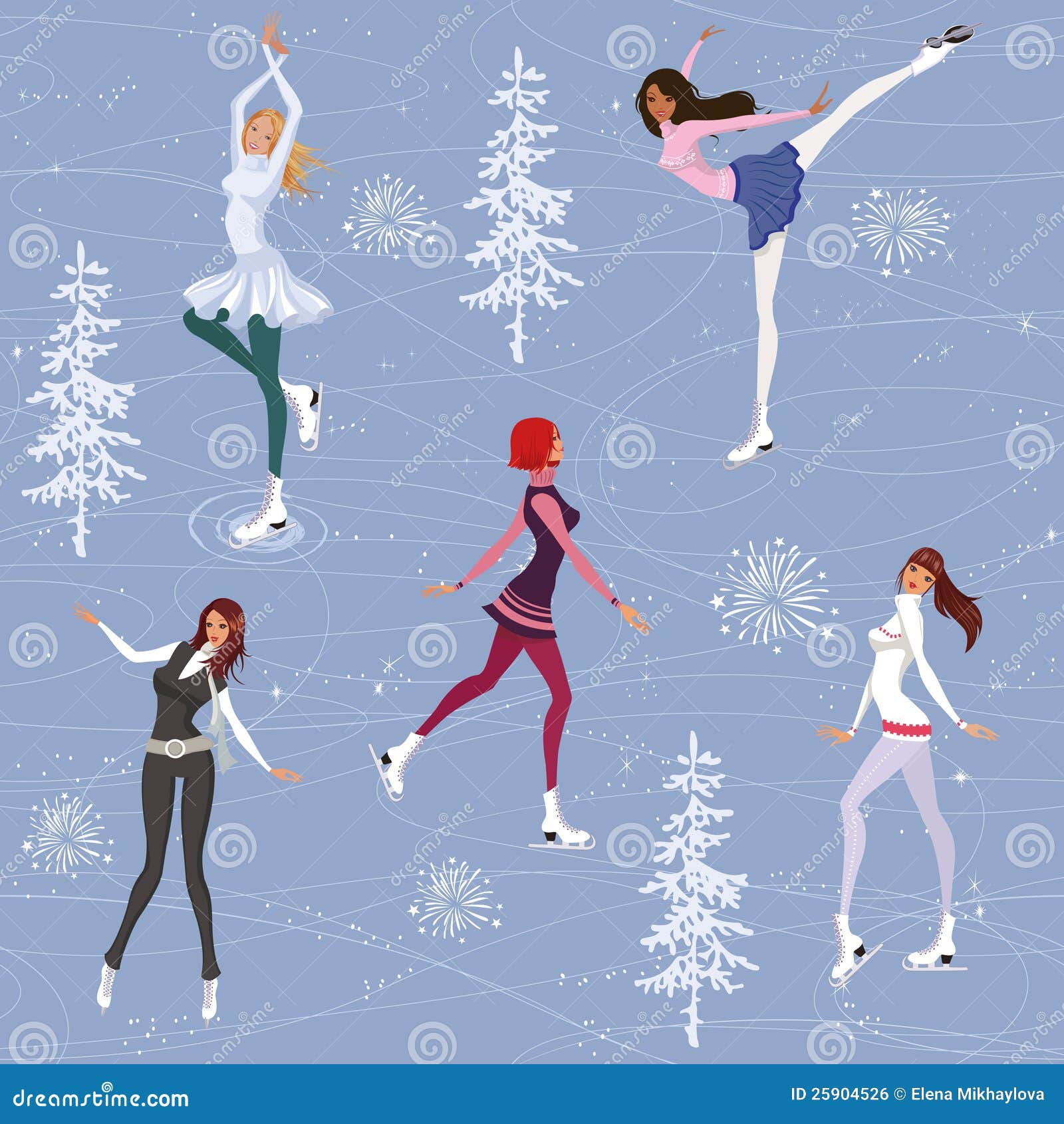 Figure skating background stock vector. Illustration of pattern - 25904526