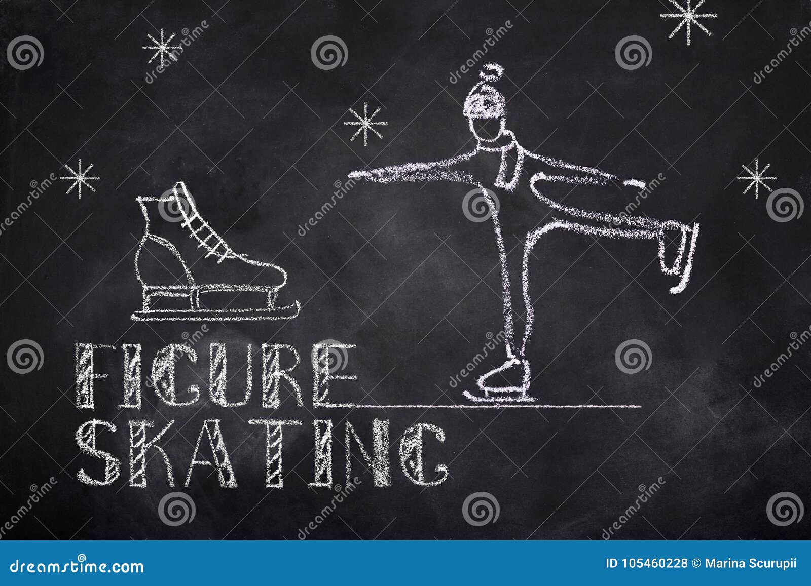 Figure skating chelk text stock photo. Image of exercise - 105460228