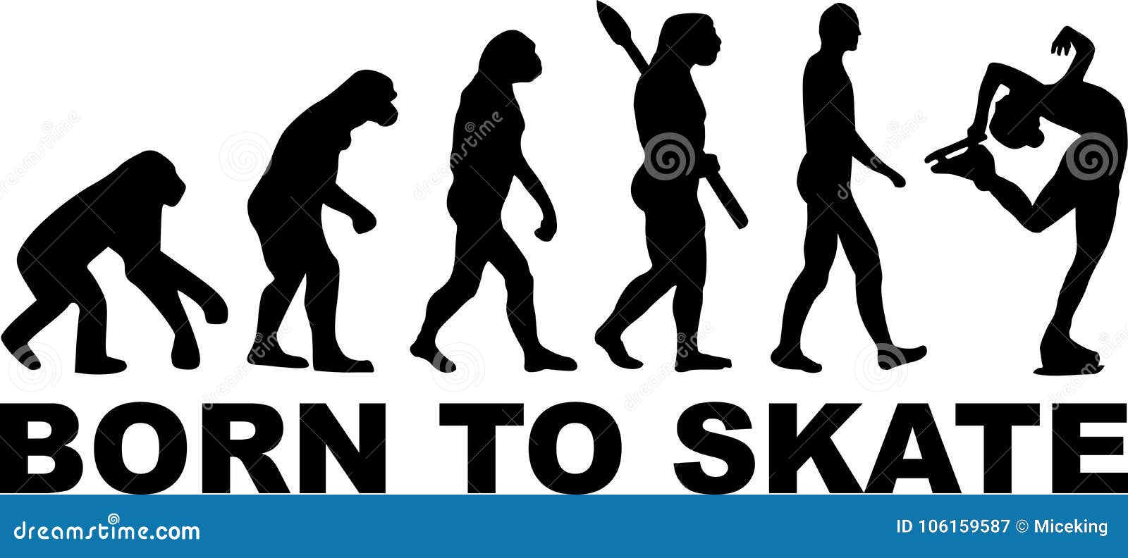 Figure Skating Evolution Born To Stock Vector - Illustration of vector ...