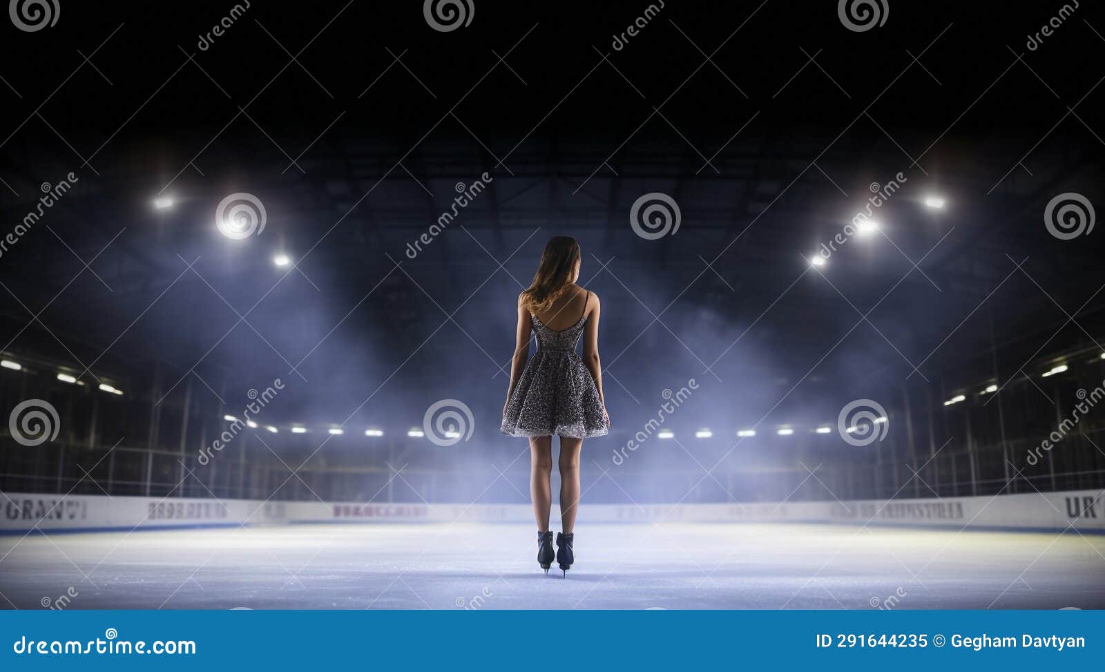 Figure Skater Doing Tricks in Ice in Professional Stadium, Figure ...
