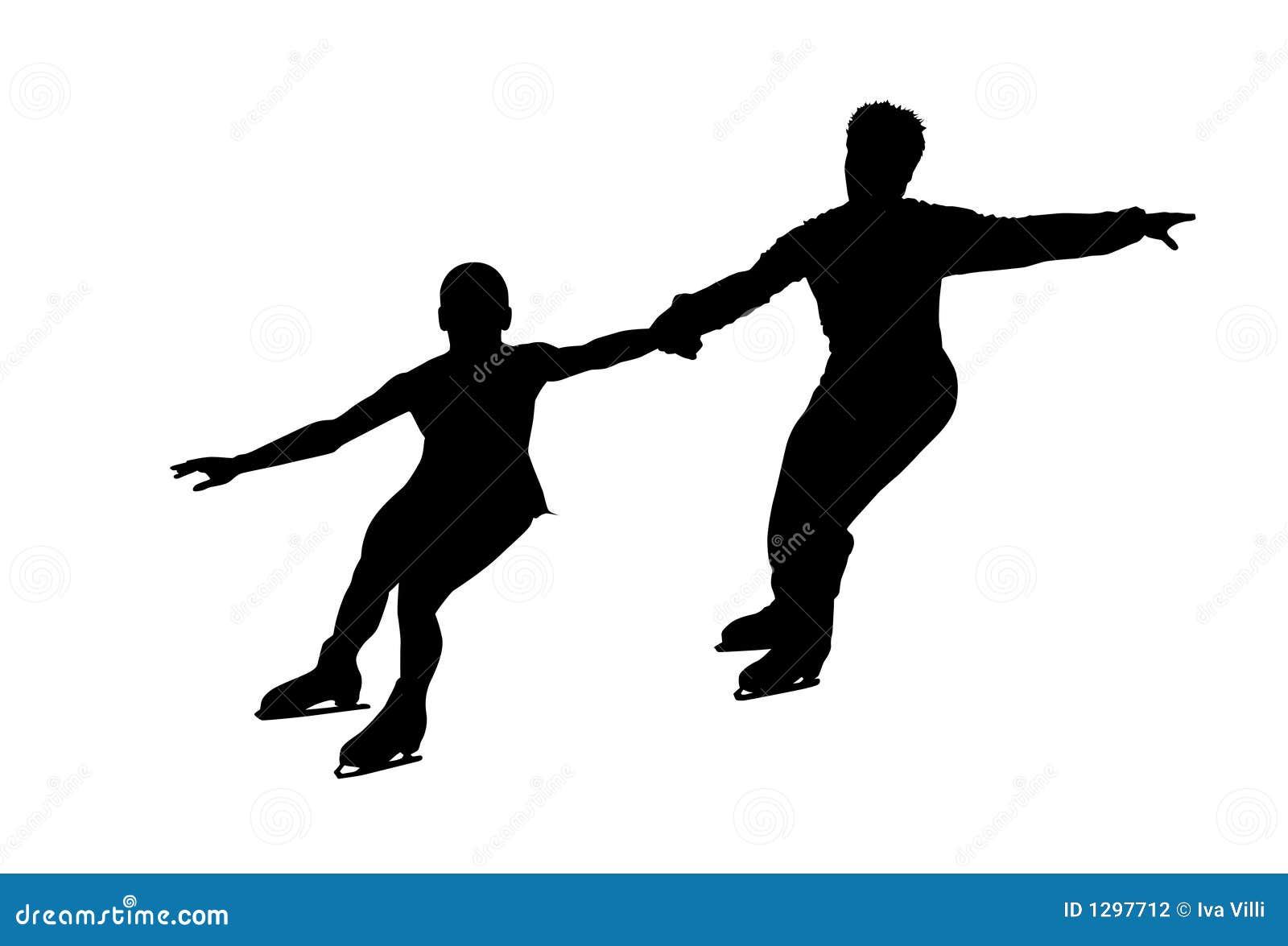 Ice Skater Couple Silhouette
