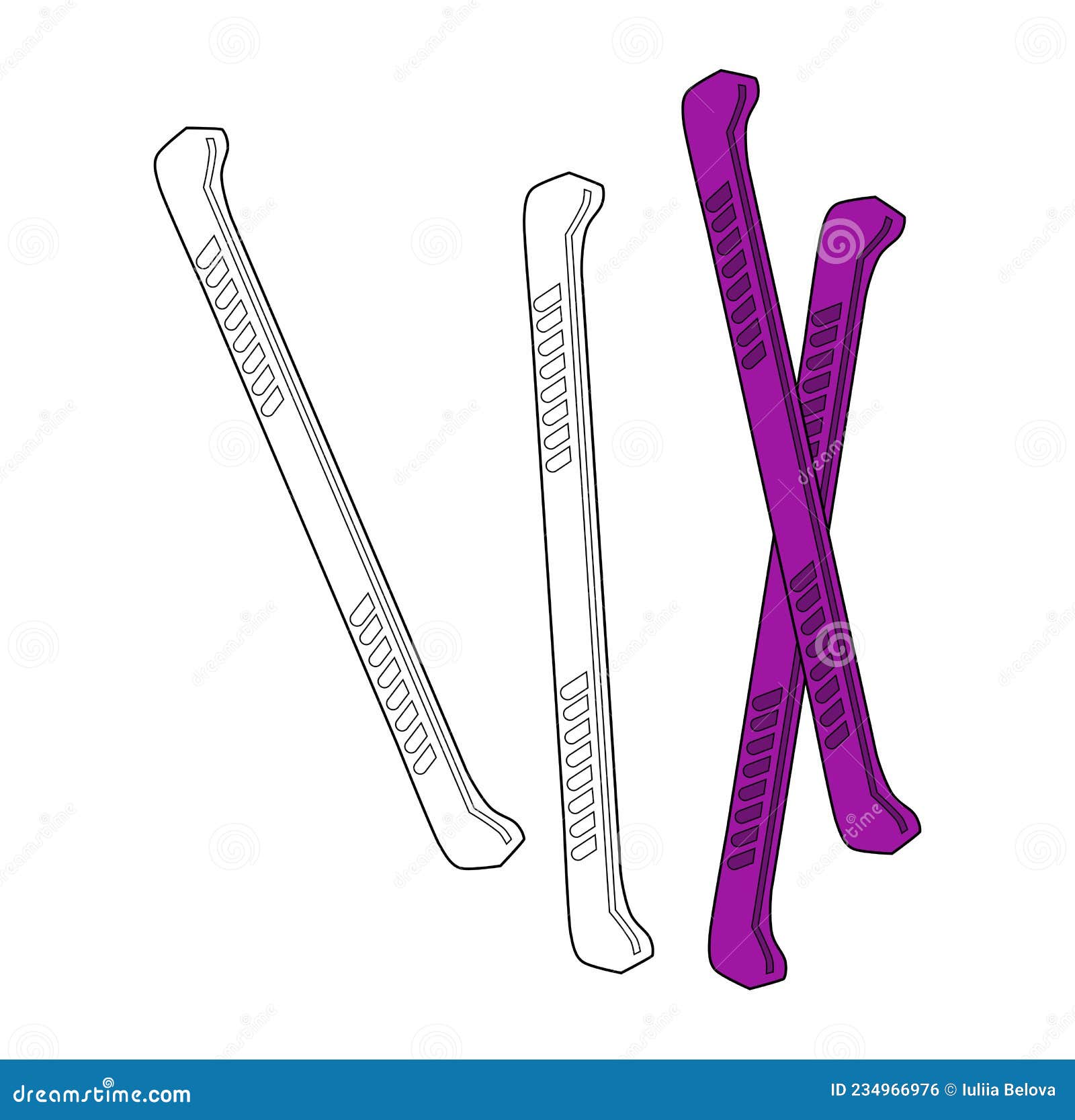 Figure Skating. Skate Blade Covers for Figure Skating. Line Drawing ...