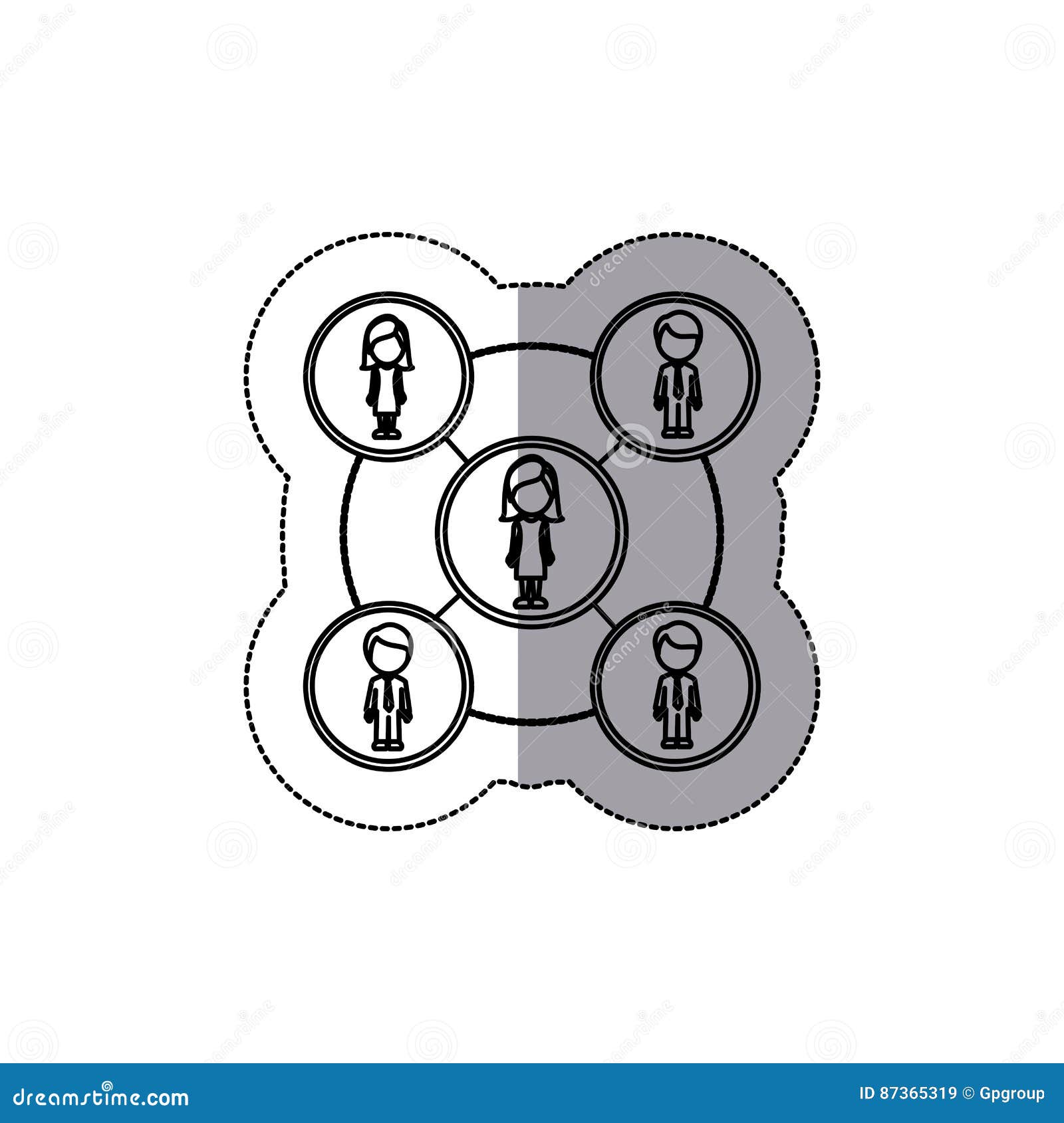 Figure Social Work Connection Icon Stock Illustration - Illustration of ...