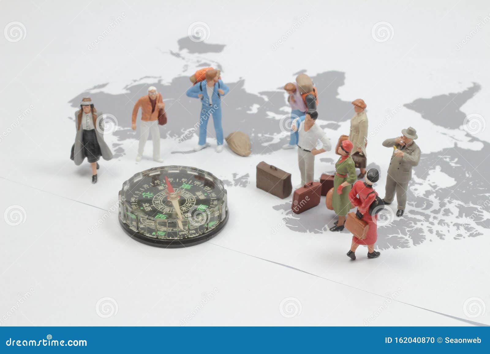 Figure Standing on Map, Travel and Transportation Concept Stock Photo ...