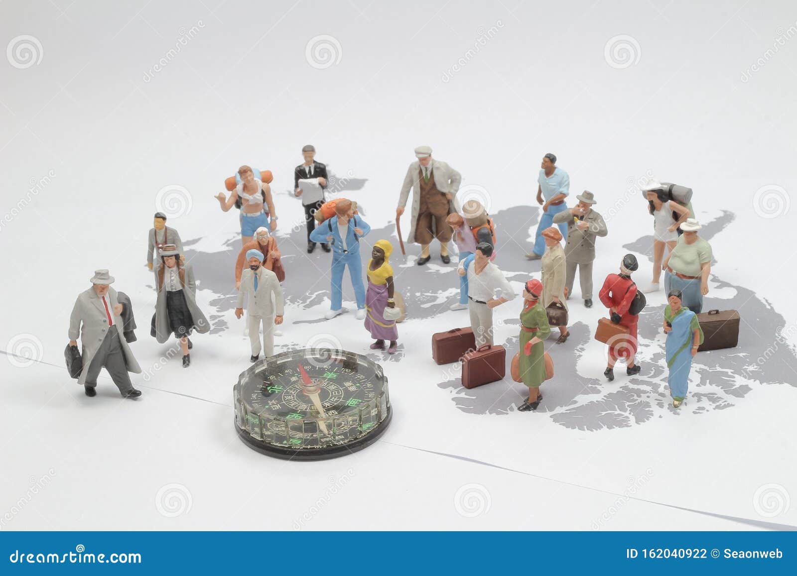 Figure Standing on Map, Travel and Transportation Concept Stock Photo ...