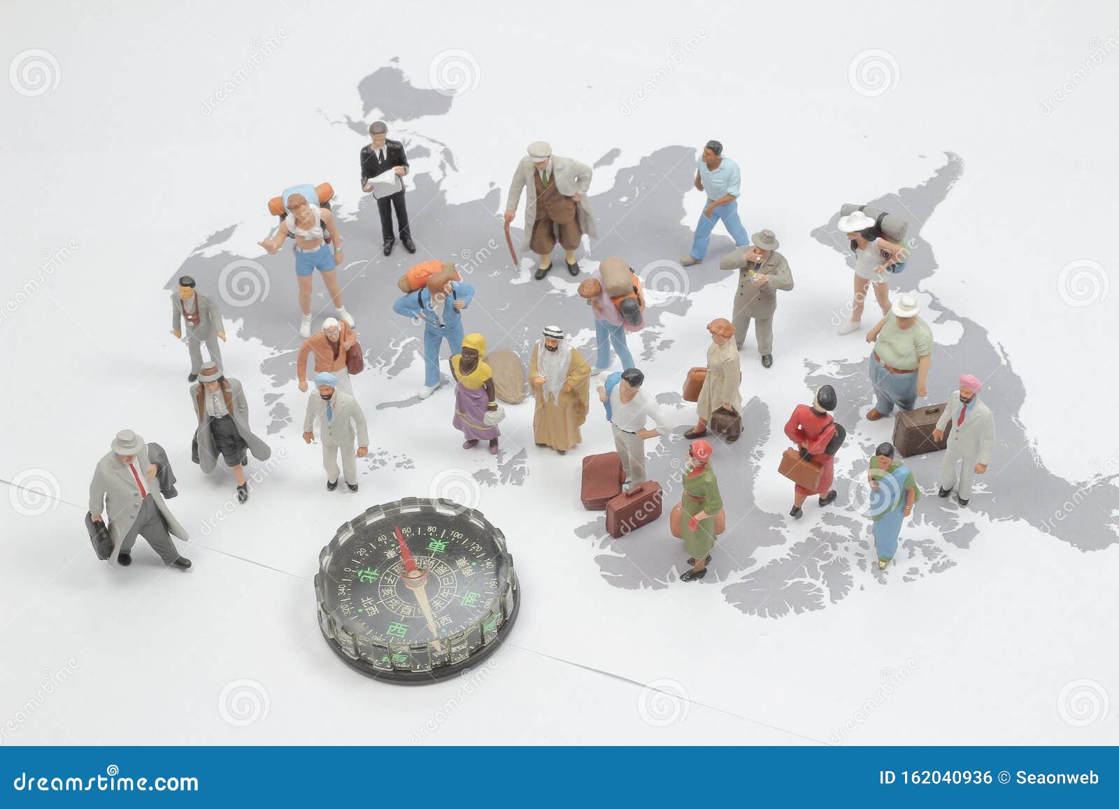 Figure Standing on Map, Travel and Transportation Concept Stock Photo ...