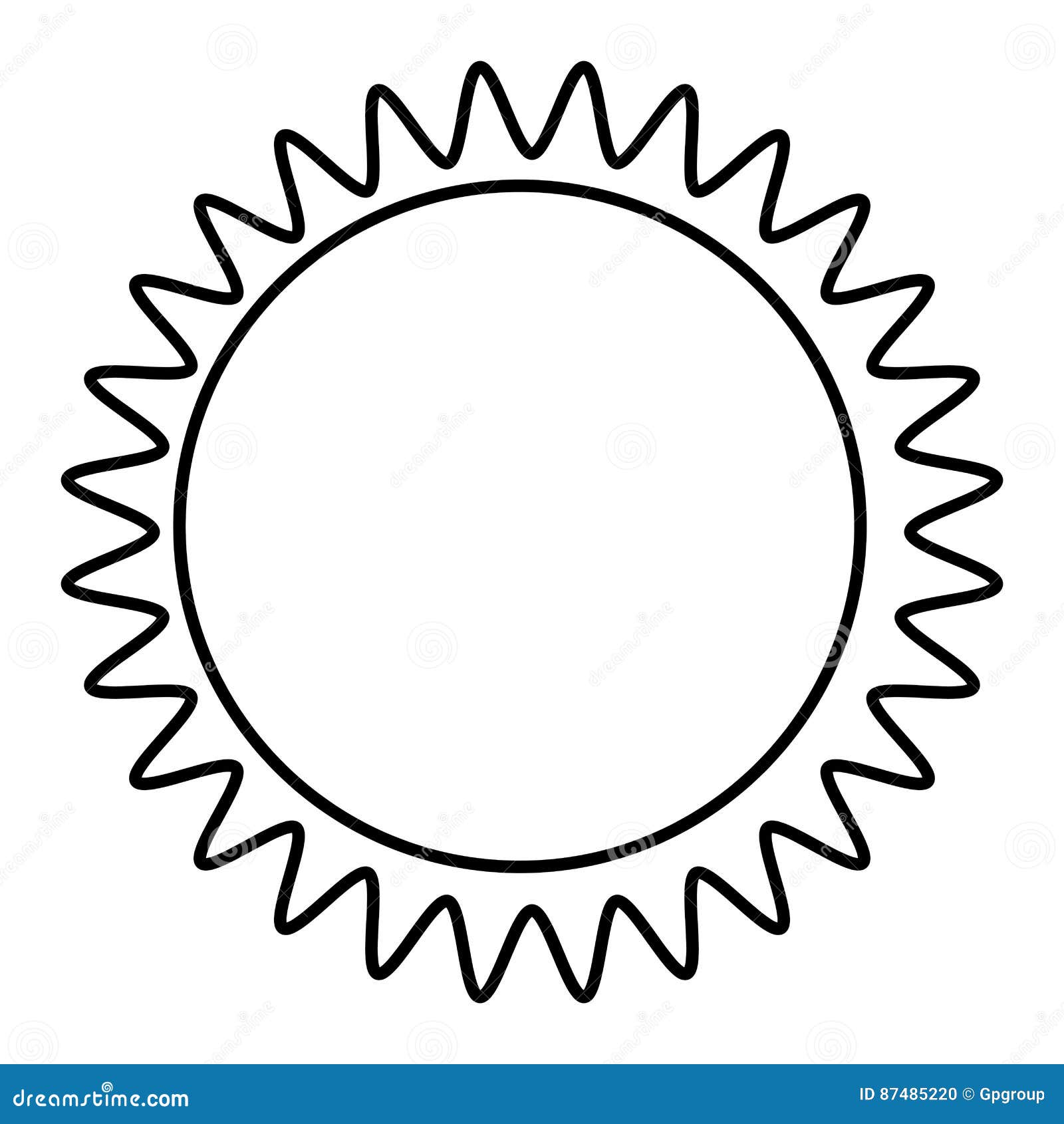 Figure sticker sun icon stock illustration. Illustration of shine ...