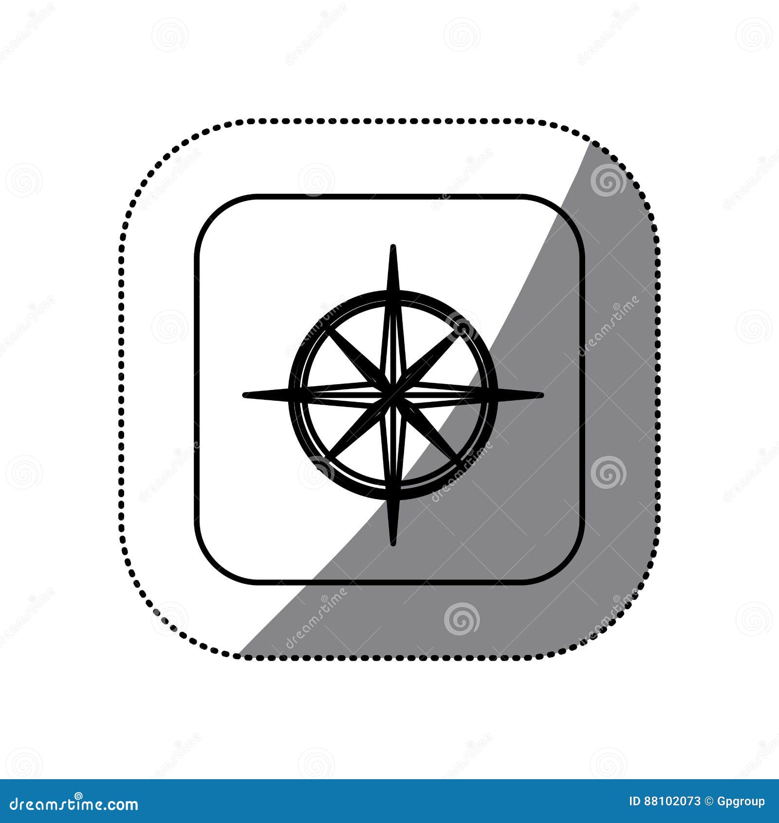 Figure symbol compass icon stock illustration. Illustration of ...