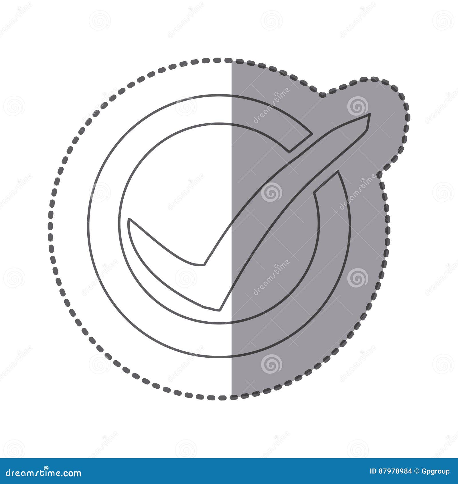 Figure Symbol Round with Ok Mark Icon Stock Illustration - Illustration ...