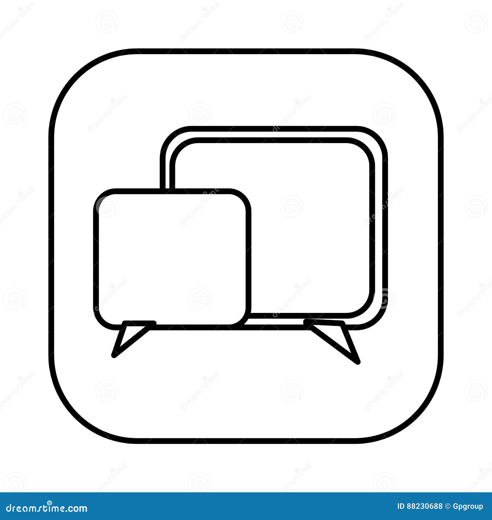 Figure Symbol Square Chat Bubbles Icon Stock Illustration ...