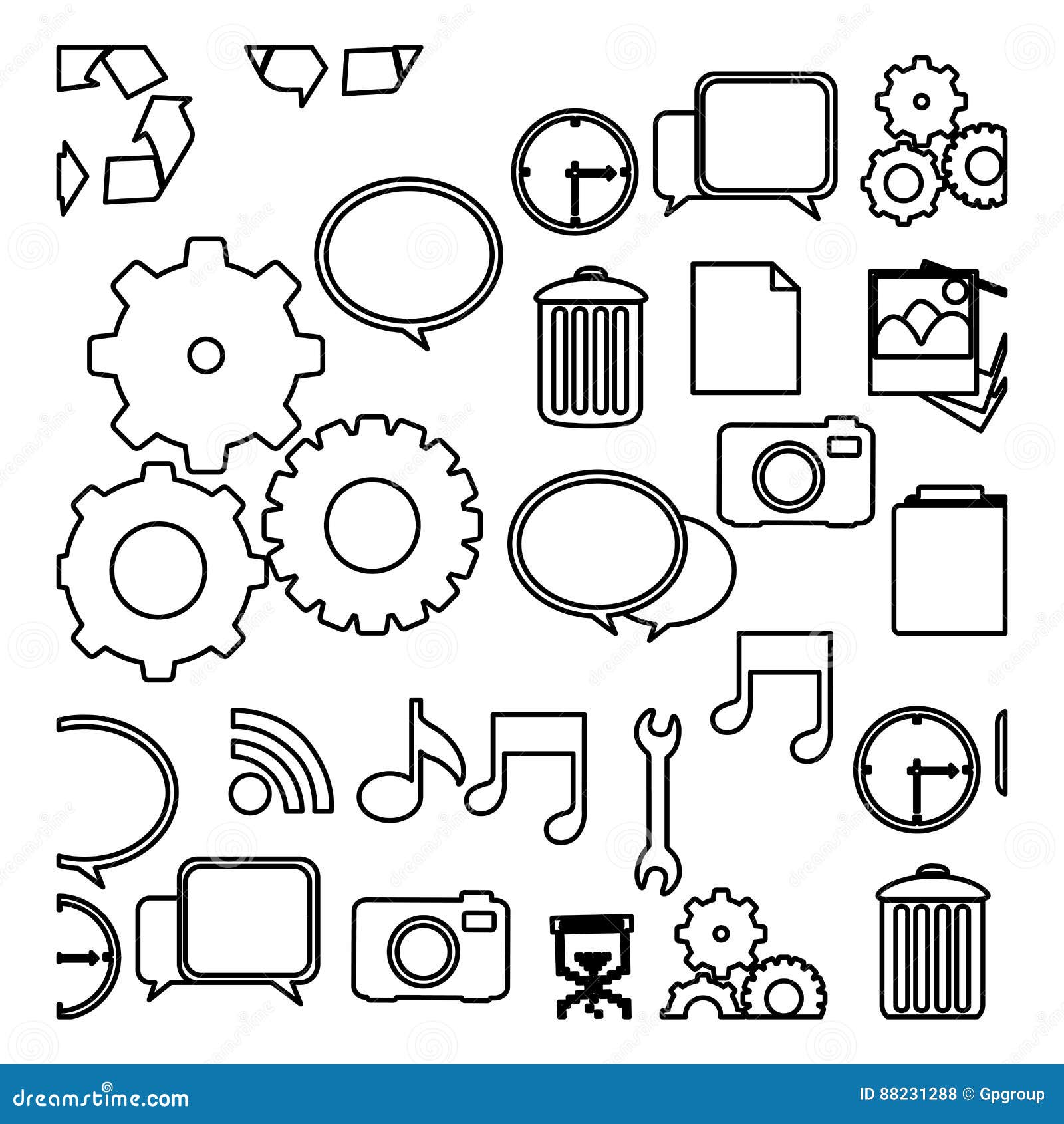 Figure Technology Icons Background Stock Illustration - Illustration of ...