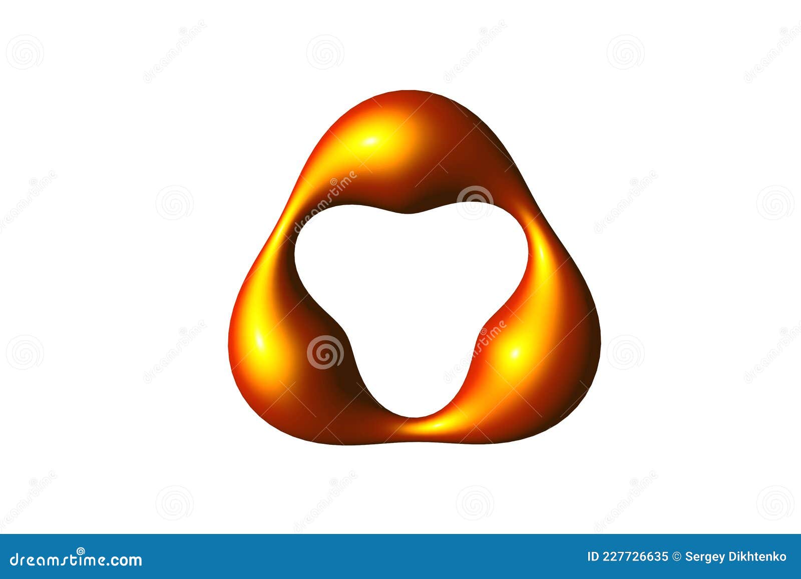 Figure Three Lobed Ring Form 3d Rendering White Background Stock ...
