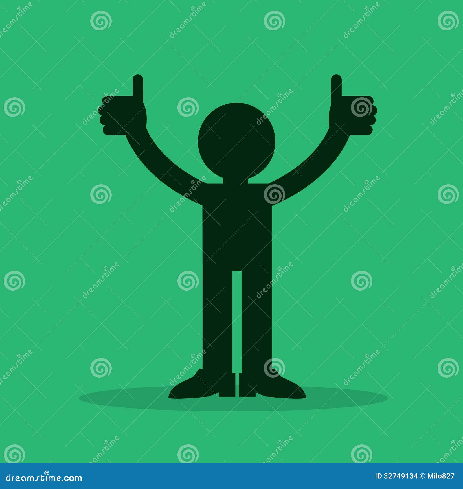 Figure Thumbs Up stock vector. Illustration of fist, trust - 32749134