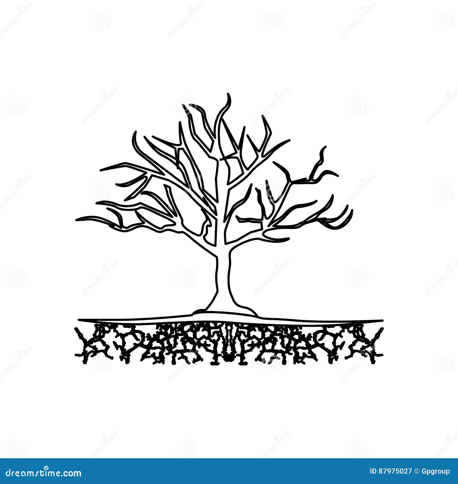 Figure Tree without Leaves Icon Stock Illustration - Illustration of ...
