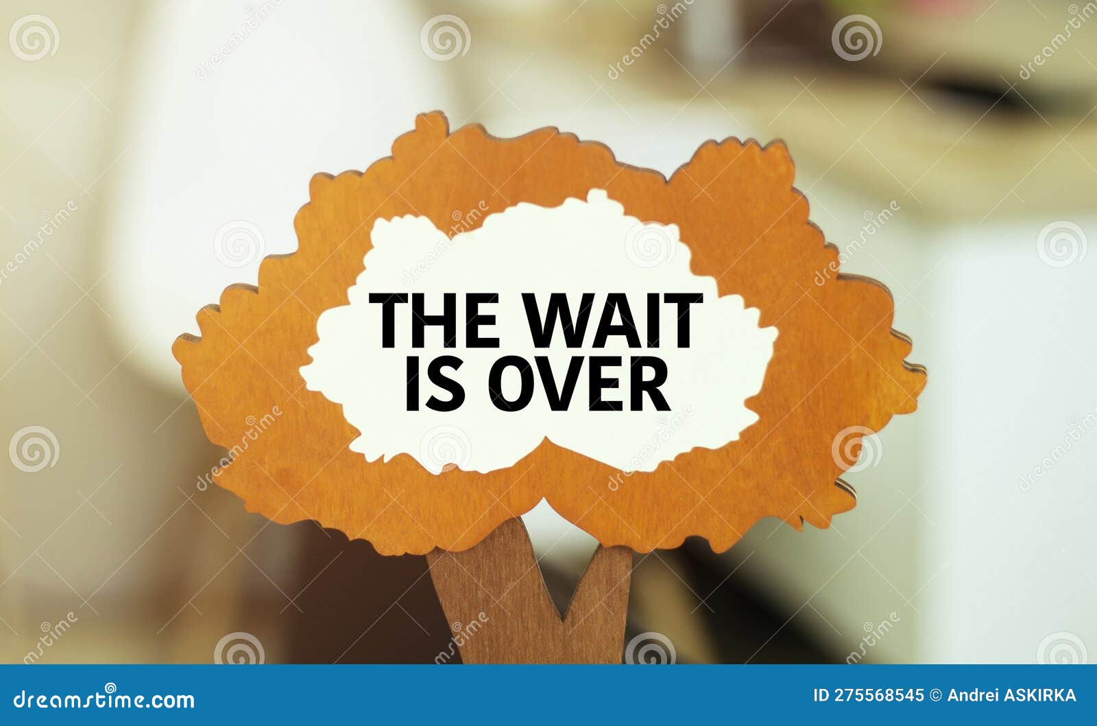 Figure of a Tree with Text the Wait is Over Inside the Foliage ...