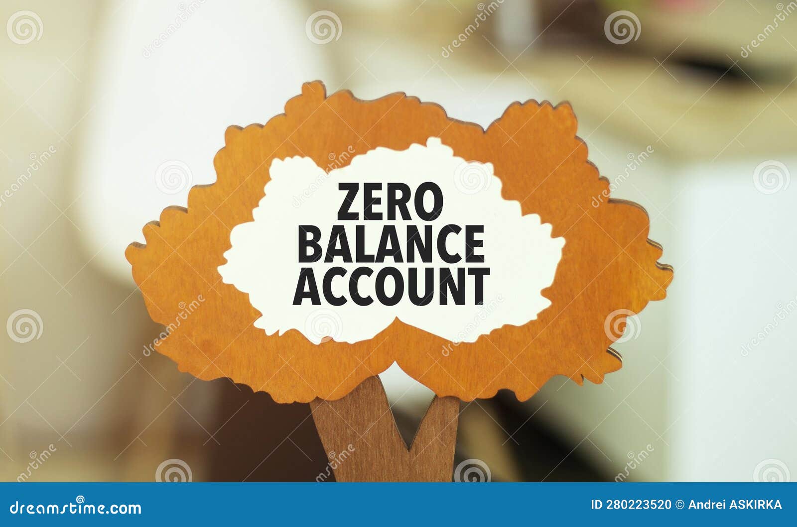Figure of a Tree with Text ZERO BALANCE ACCOUNT Inside the Foliage ...