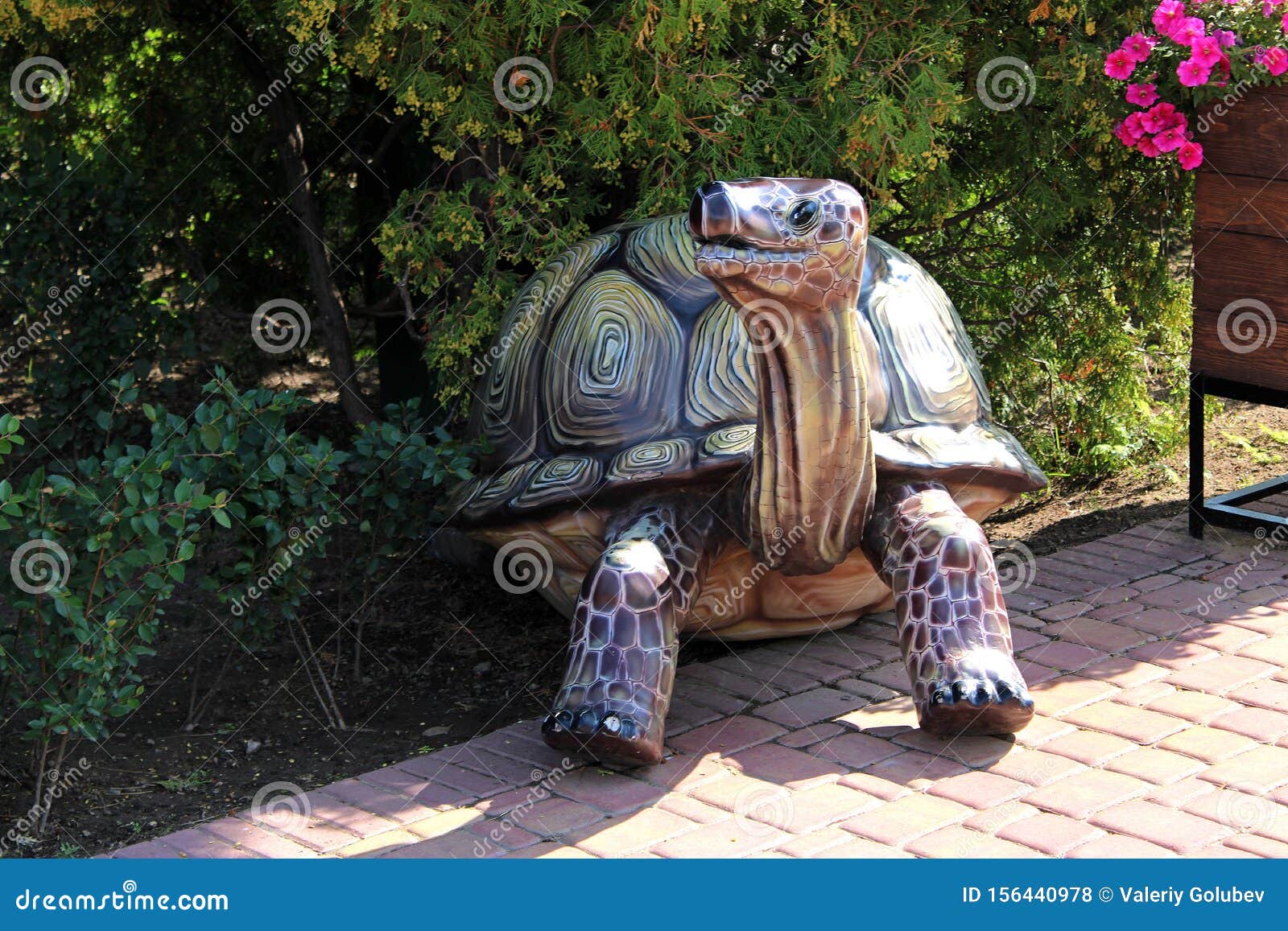 The Figure of a Turtle Under a Green Bush Editorial Stock Photo - Image ...