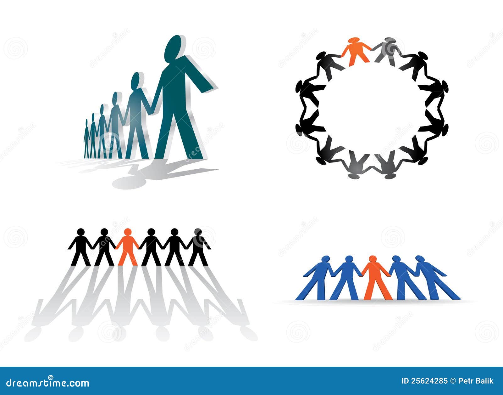 Figure umane nella riga illustrazione di stock. Illustrazione di uguale ...