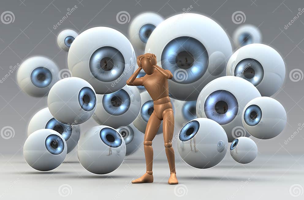 Figure under observation stock illustration. Illustration of background ...