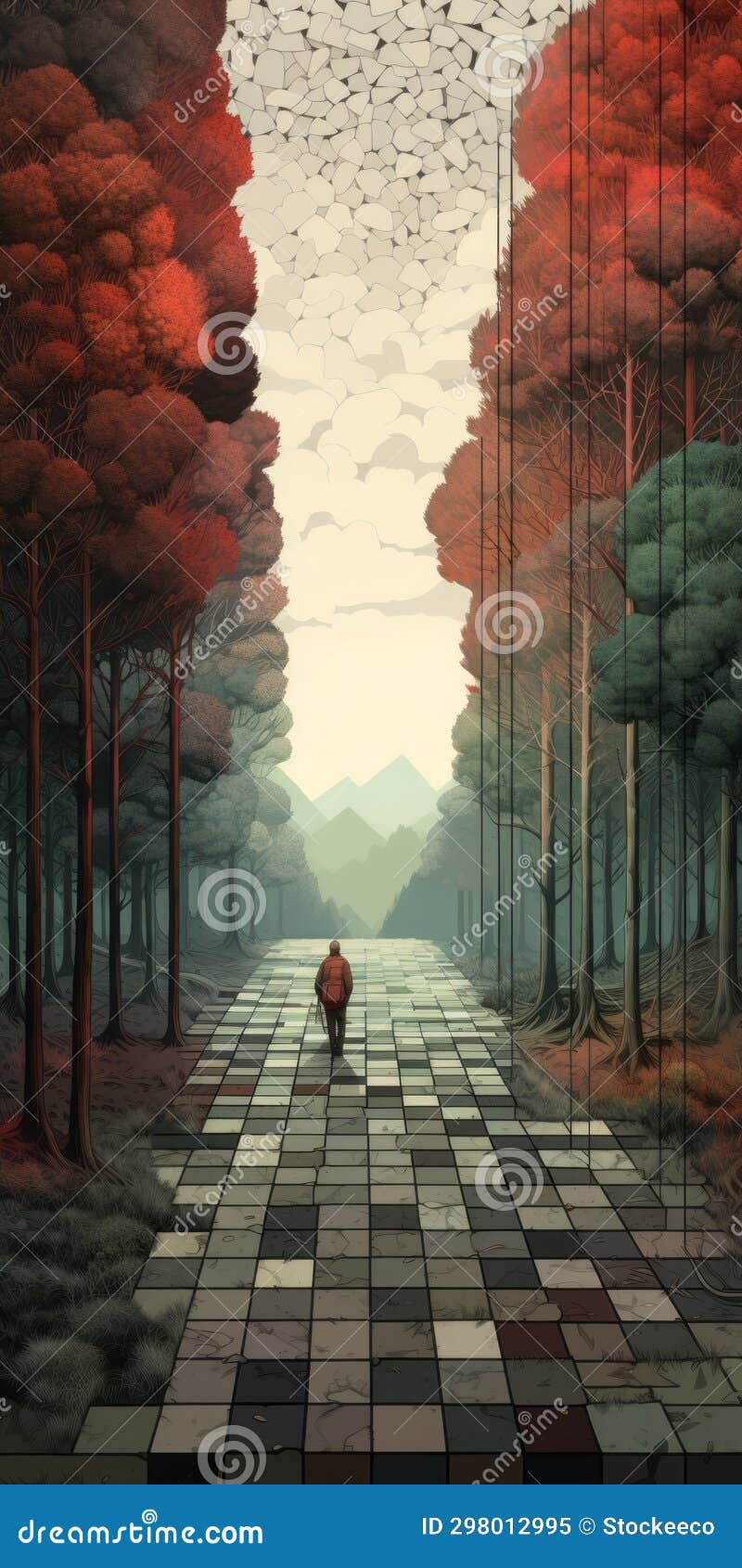 Imaginary Roadway: a Realistic Landscape Illustration with Geometric ...