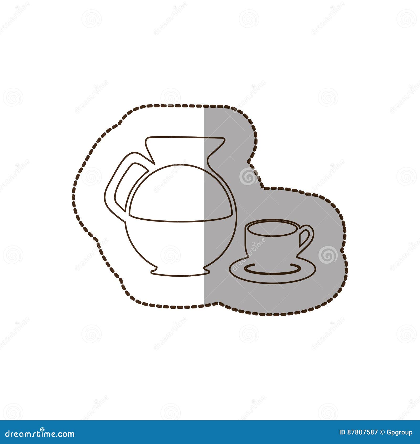 Creamers Icon Represented By A Jug Filled With Milk Cream Cartoon ...