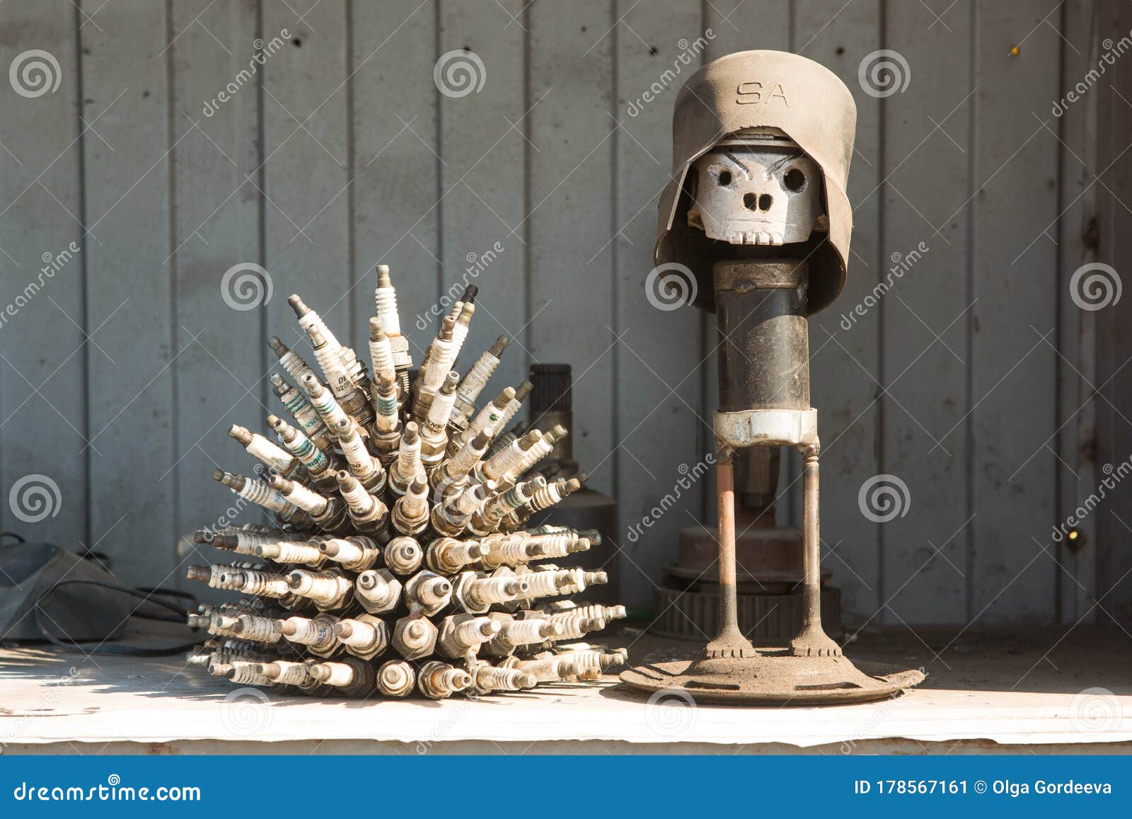 Figure Welded from an Old Car Piston an Old Used Car Engine Piston ...