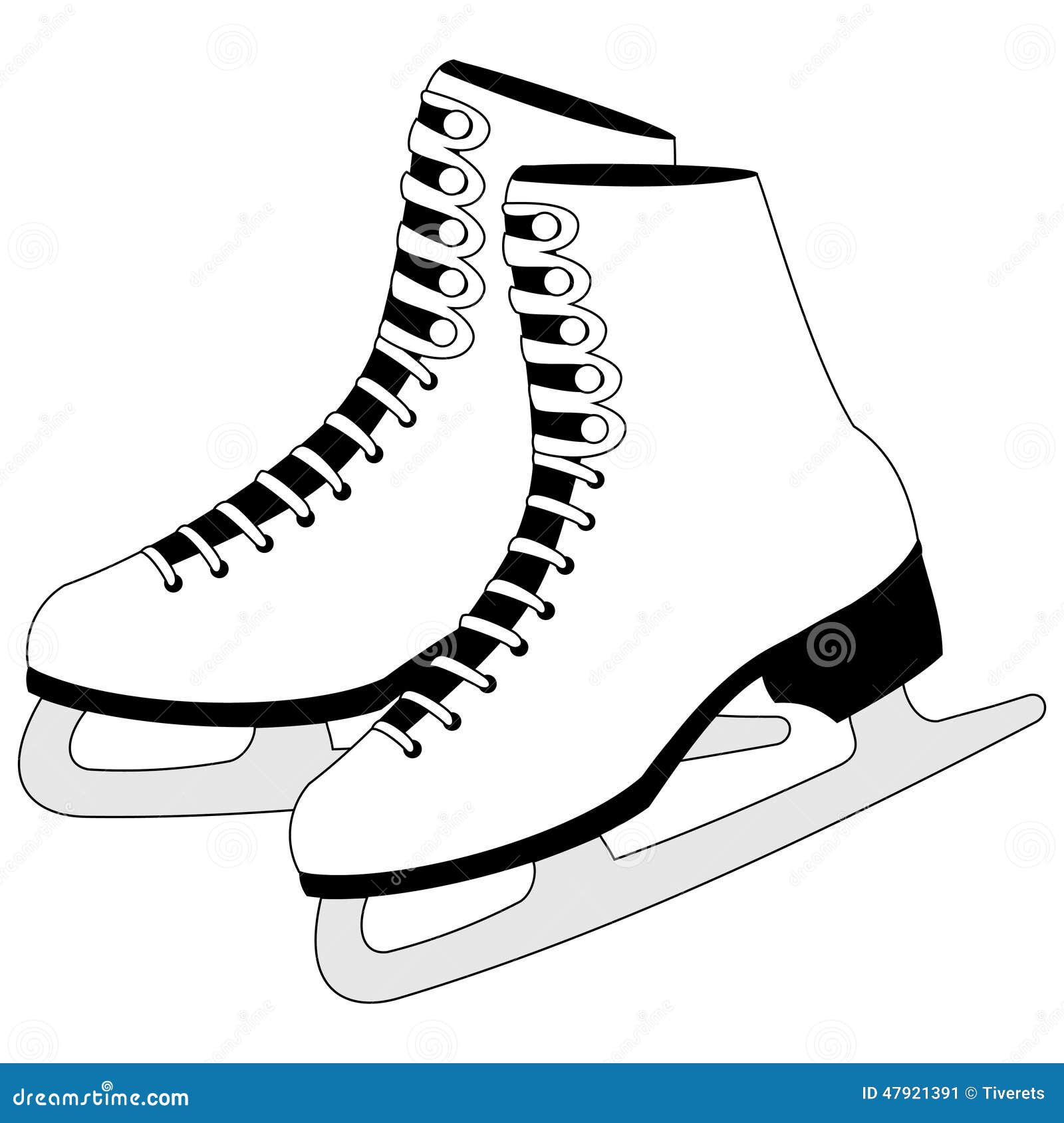 Figure white skates stock vector. Illustration of laces - 47921391