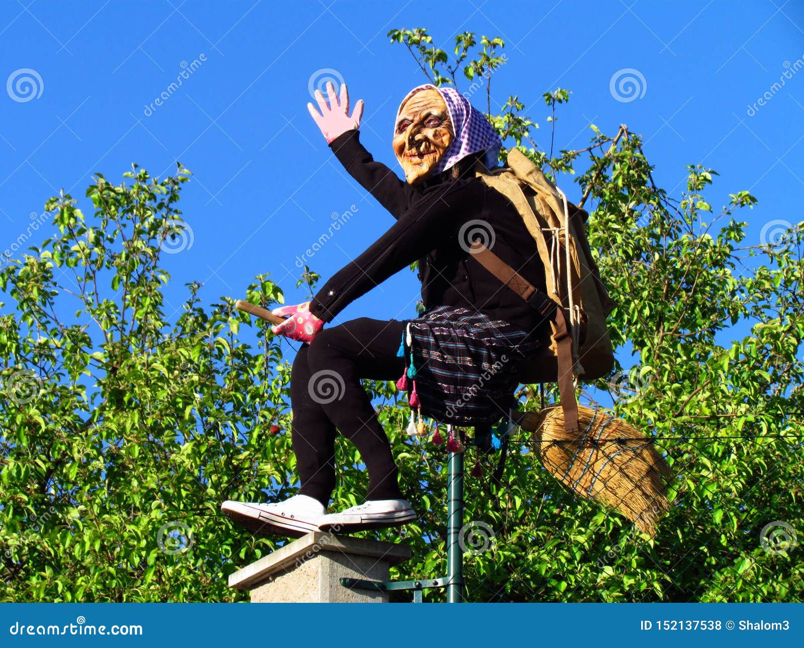 Figure of a Witch Mounted on a Fence, Slavic Feast of Burning Witches ...