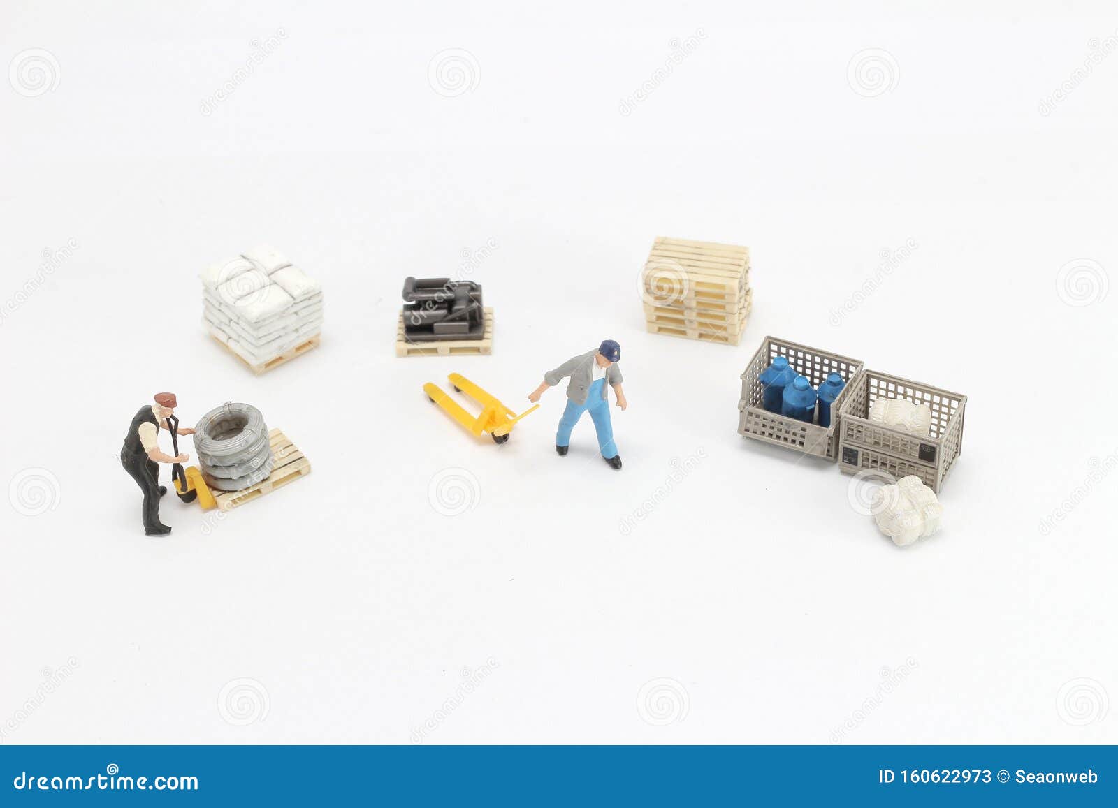 Mini of Figure Worker, Construction and Logistics Concept Stock Image ...