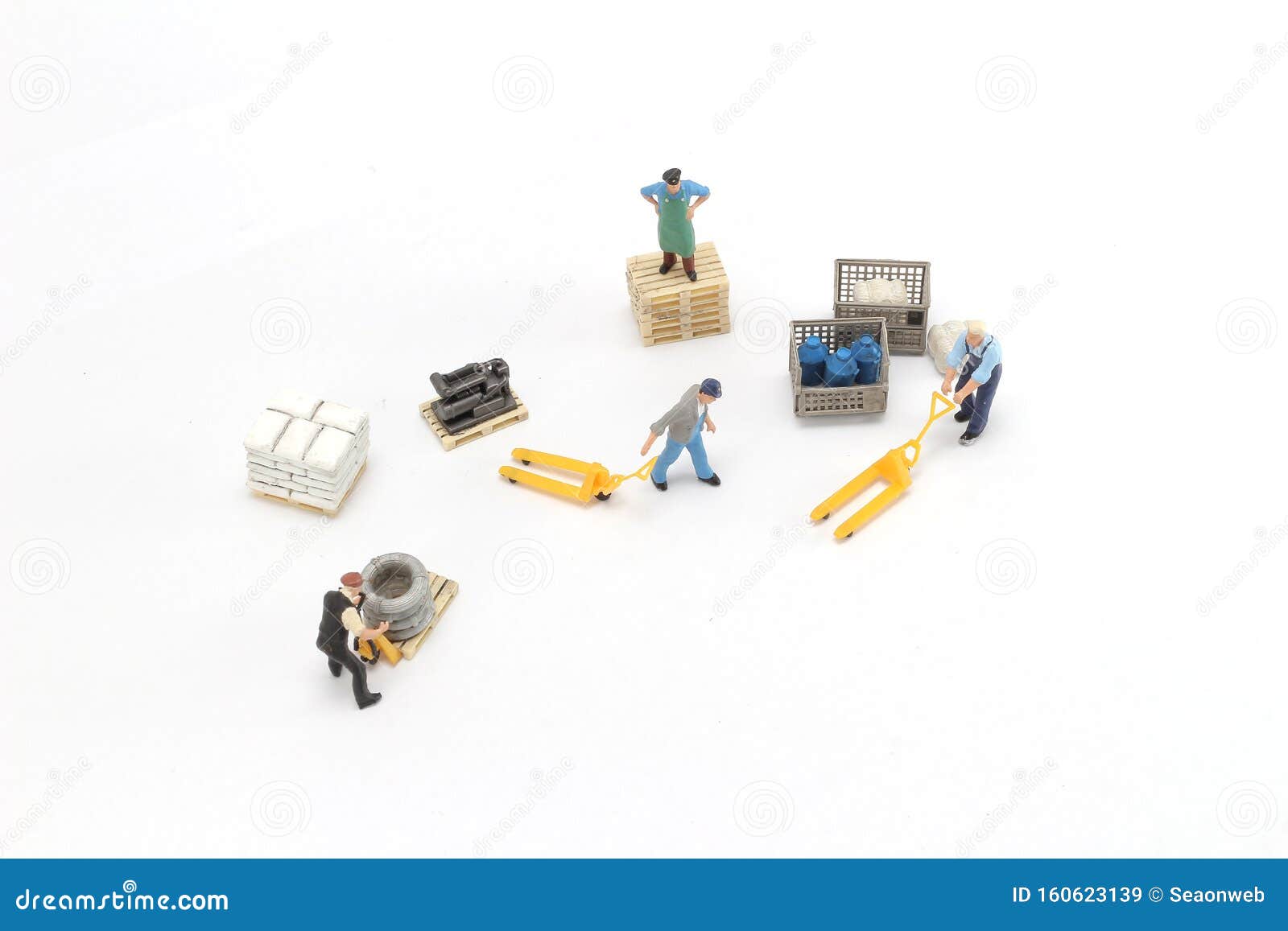 Mini of Figure Worker, Construction and Logistics Concept Stock Image ...
