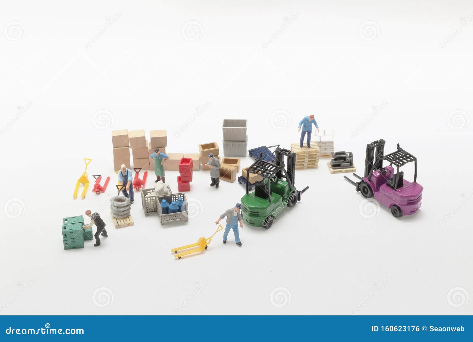 Mini of Figure Worker, Construction and Logistics Concept Stock Photo ...