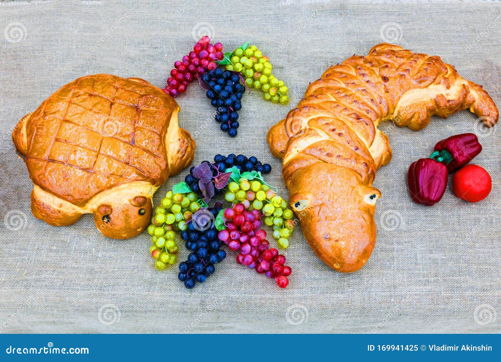 Figured Bread in the Shape of a Crocodile and a Turtle Editorial Image ...