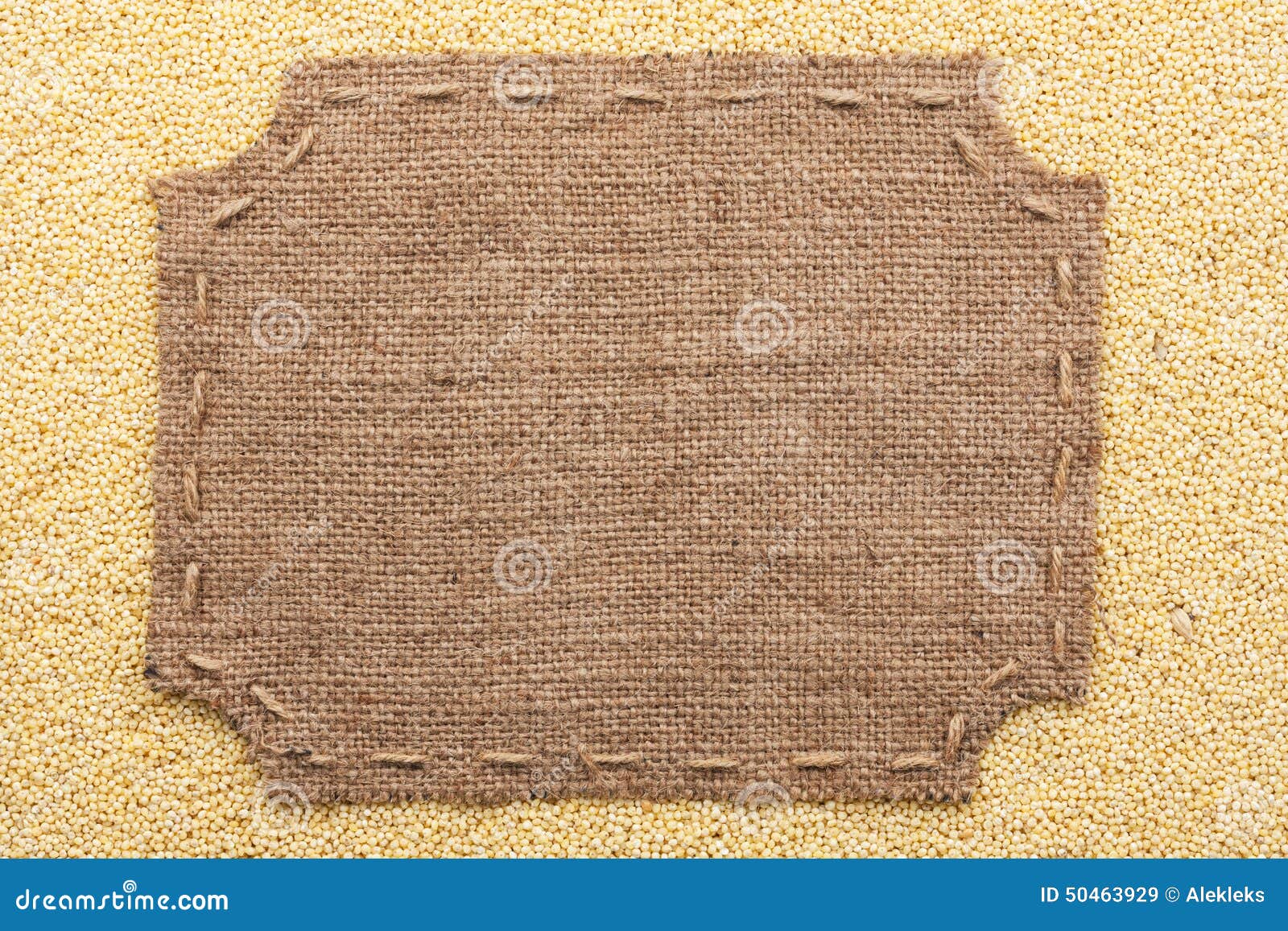 Figured Frame with Burlap and Stitches with Place for Your Text Stock ...