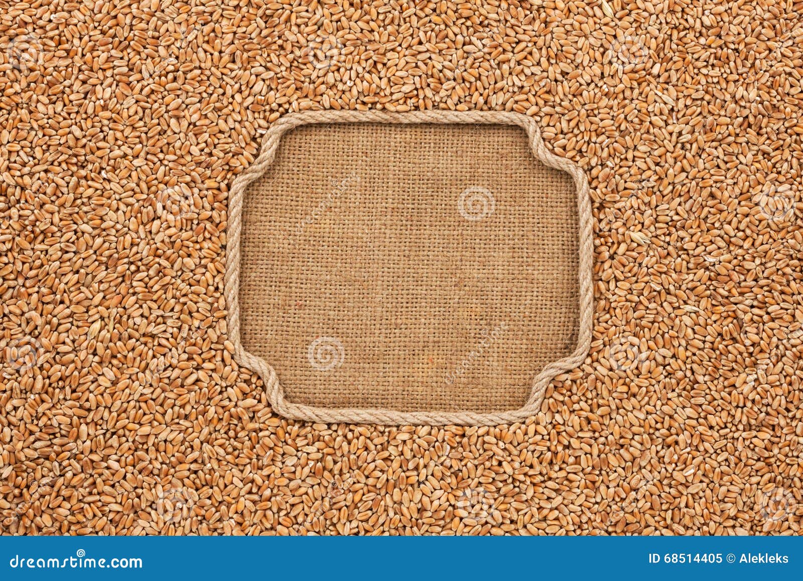 Figured Frame Made of Rope with Wheat Grains on Sackcloth Stock Image ...