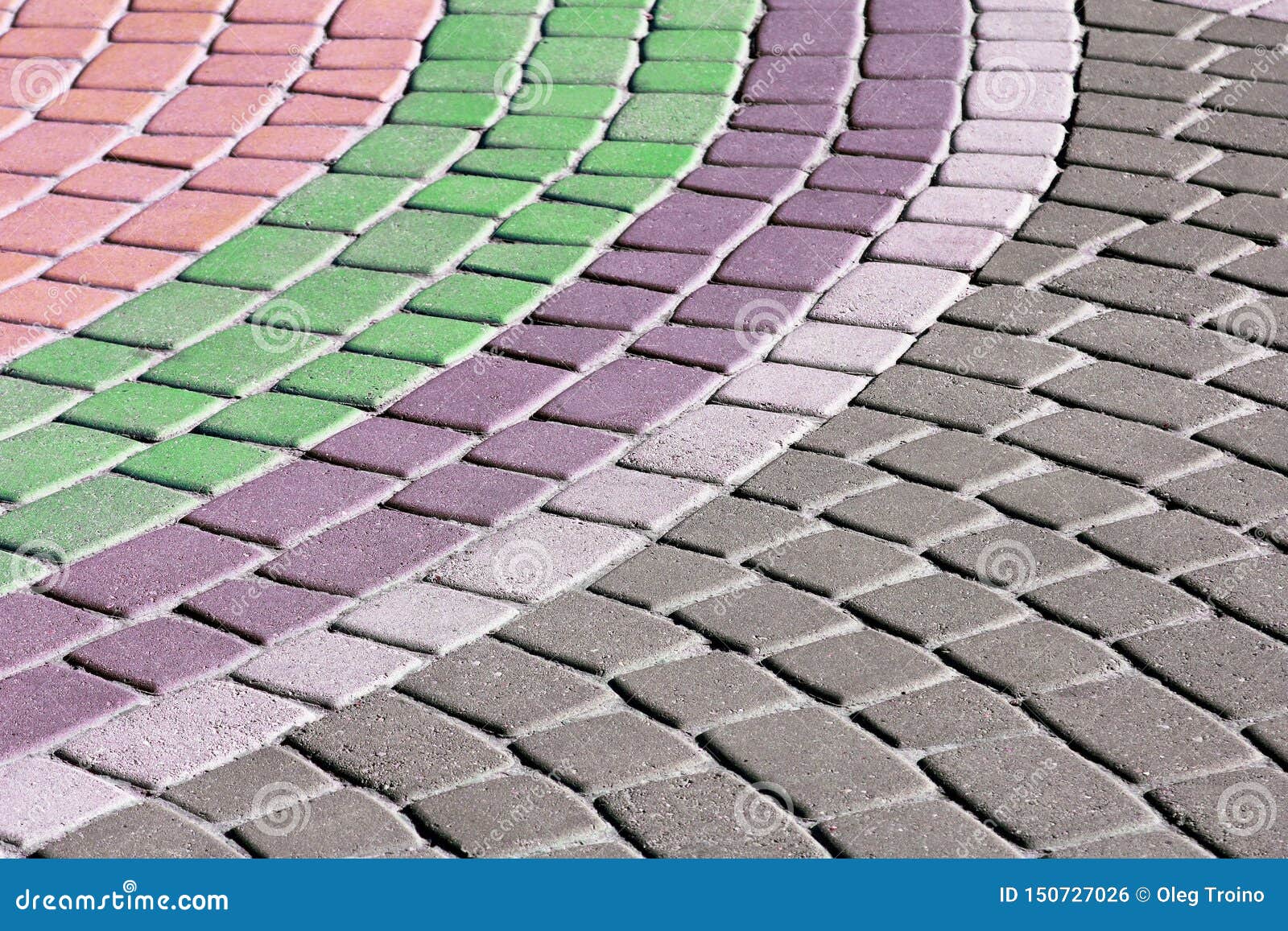Figured Pavement of Colored Stone. Cover for Walking Stock Photo ...