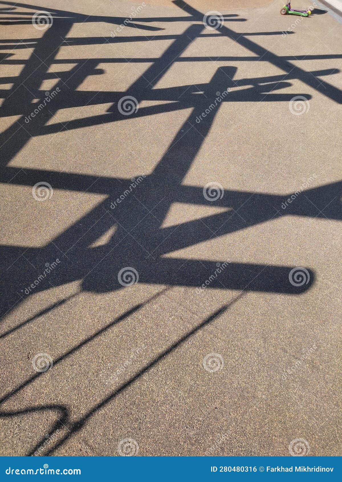 Figured Shadow of a Structure Made of Logs on the Road Stock Photo ...
