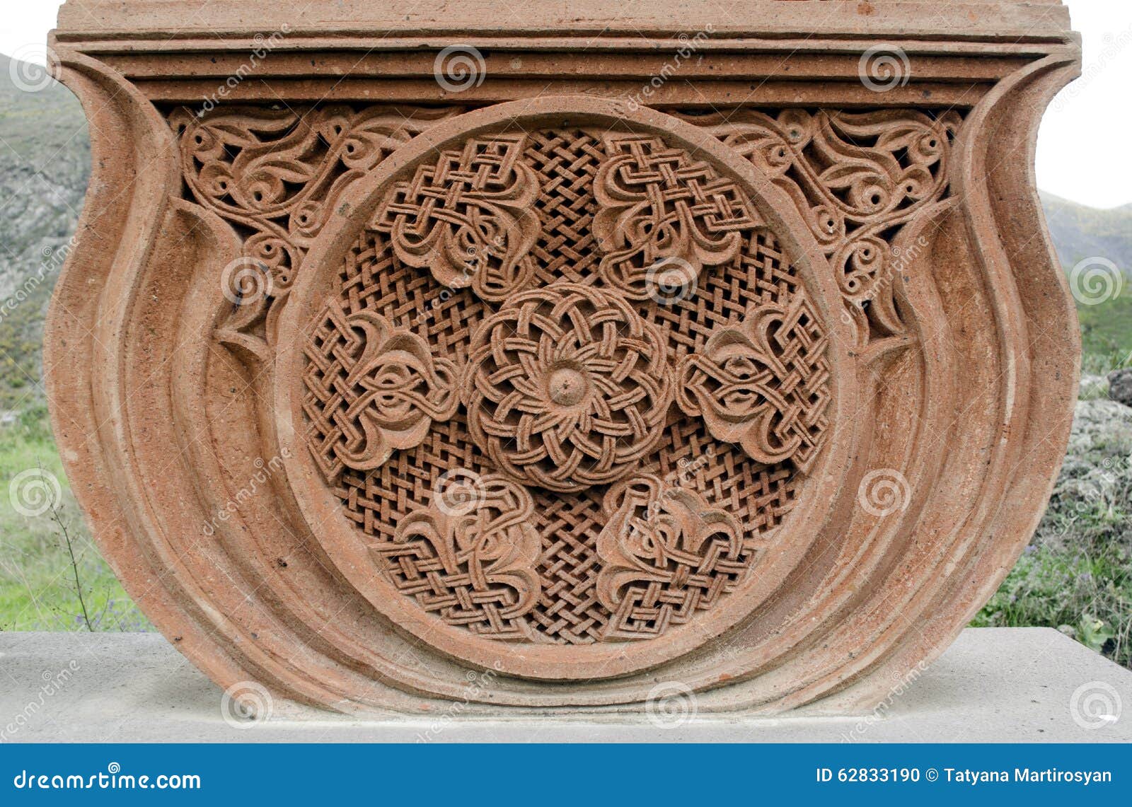 Figured Stone Stand with Carved the Sign of Eternity Stock Photo ...