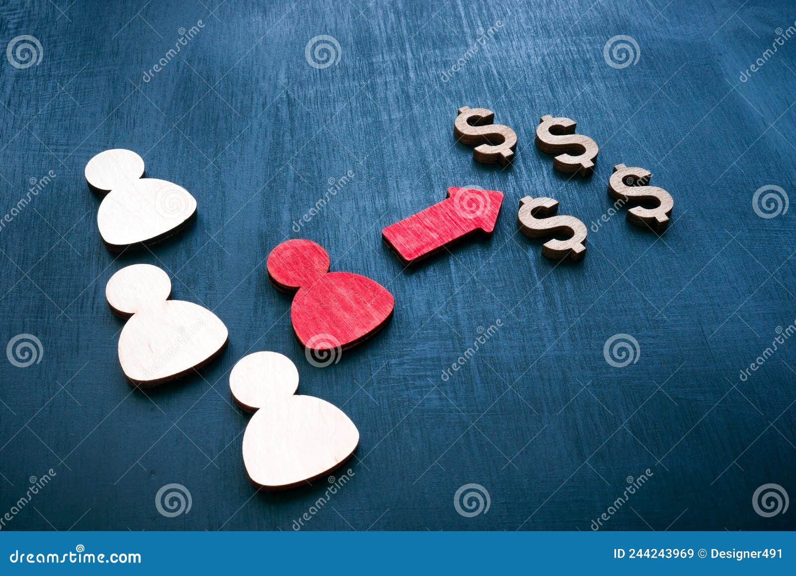 Figures with Arrow and Dollar Signs. Customer Acquisition Cost or ...