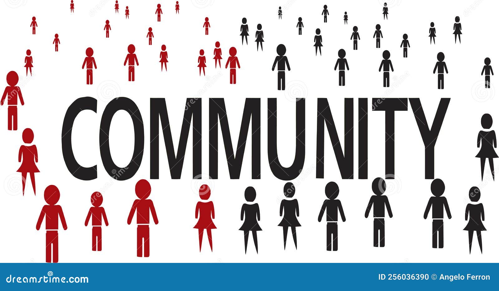 Figures of Black and Red People United in Community Stock Vector ...