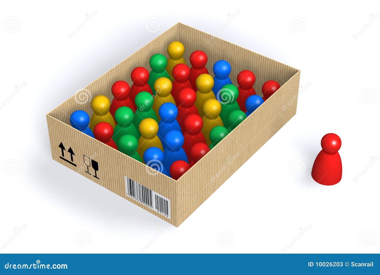 Figures in box stock illustration. Illustration of isolated - 10026203