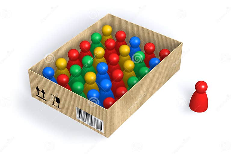 Figures in box stock illustration. Illustration of isolated - 10026203