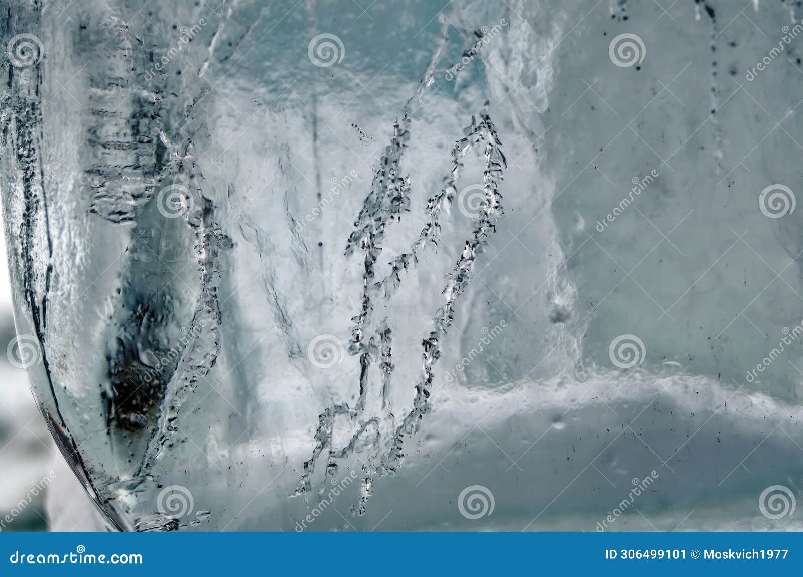 Figures and Buildings Made of Ice in a Park Stock Image - Image of ...