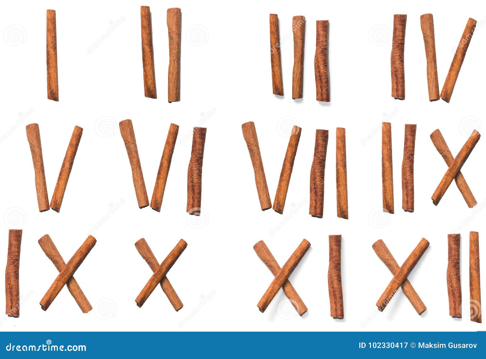 Figures from Cinnamon Sticks Stock Image - Image of closeup, heap ...
