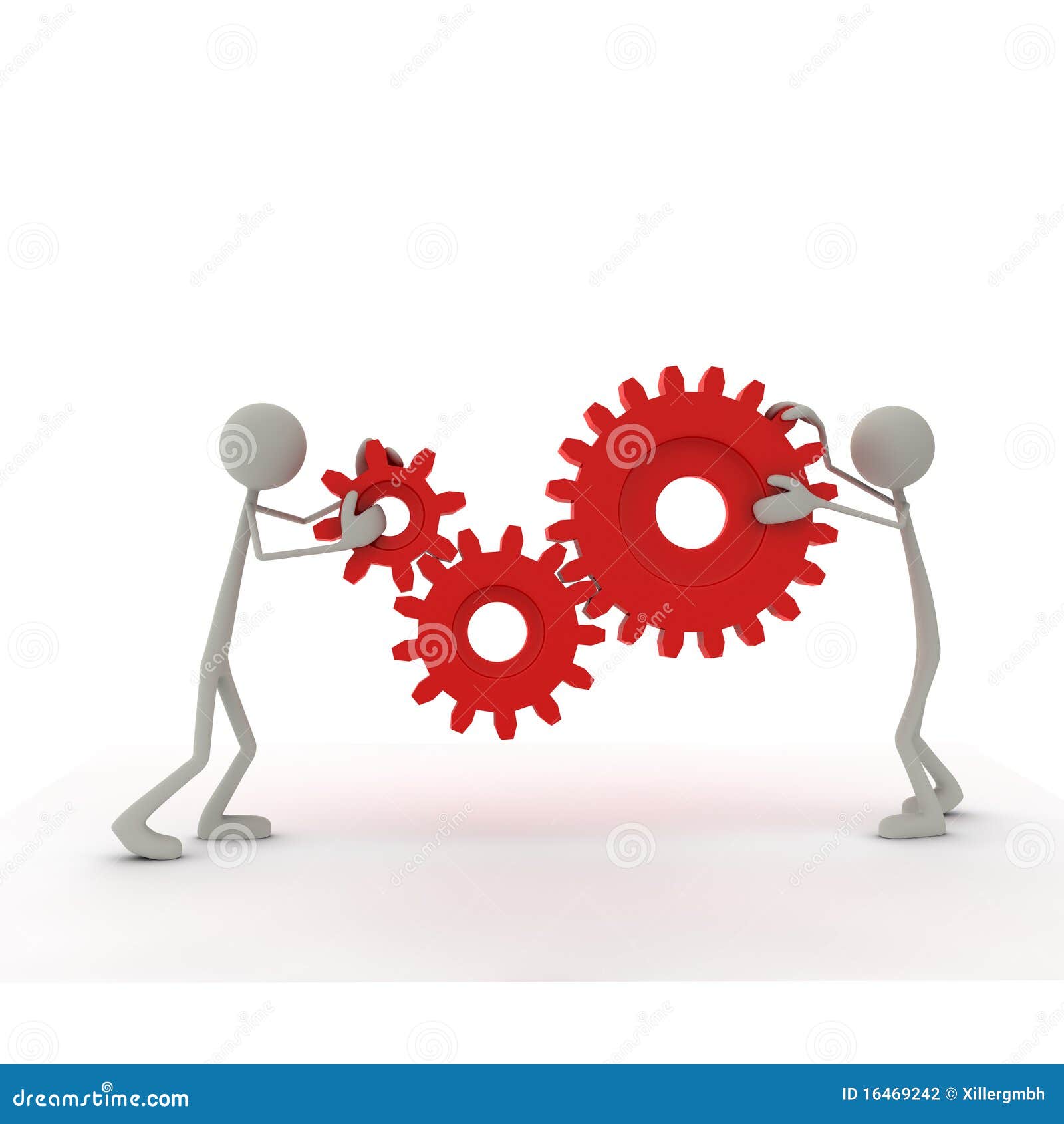 Figures with cog wheels stock illustration. Illustration of marketing ...