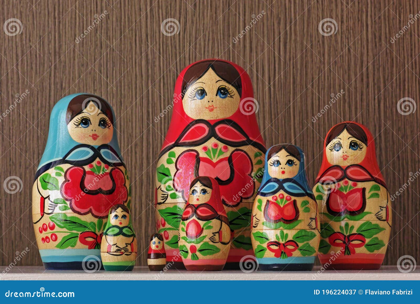 Figures of a Colorful Matryoshka Stock Image - Image of handmade ...