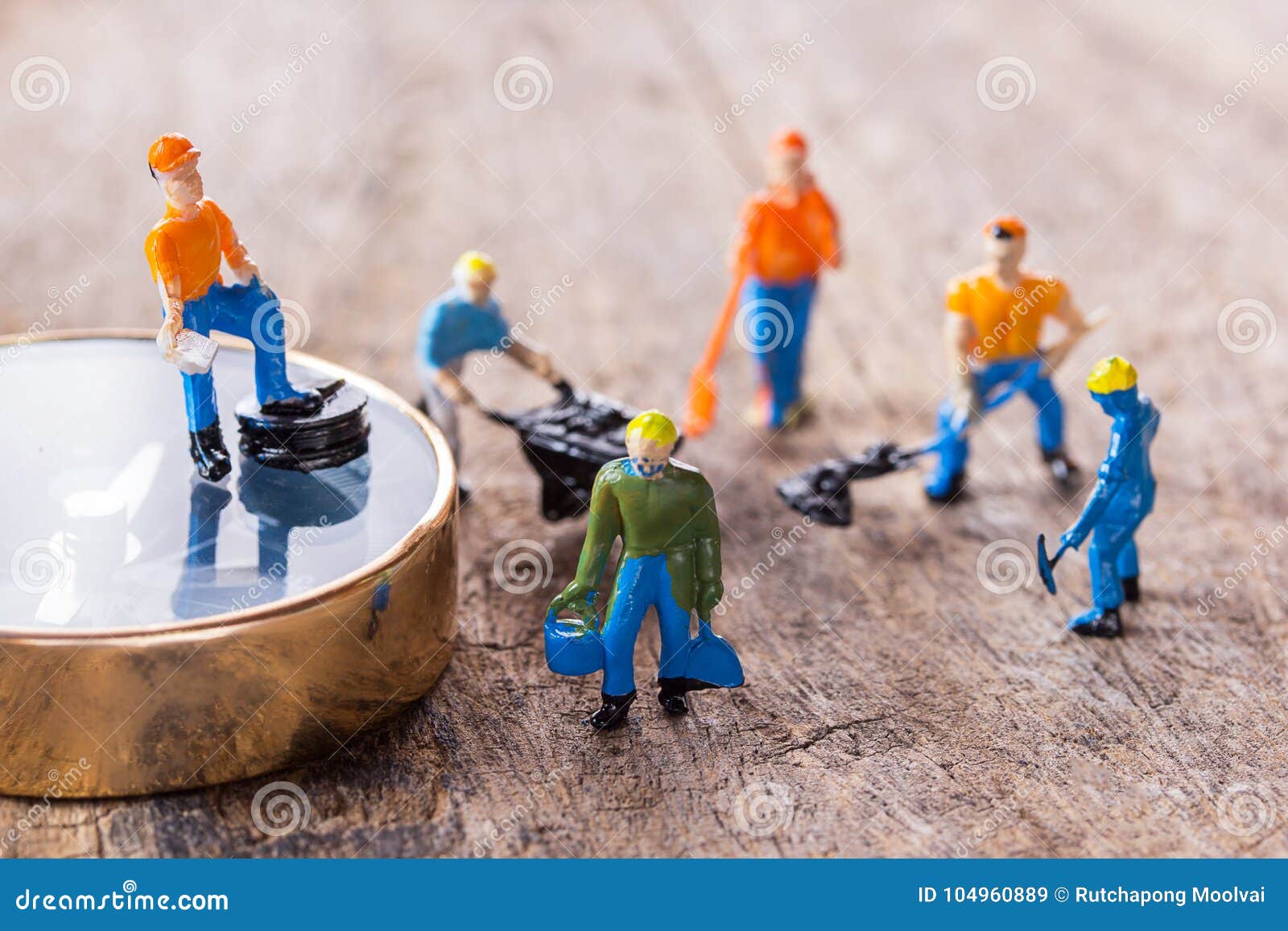 Figures Construction Worker, is Working on a Cracked Area Stock Image ...