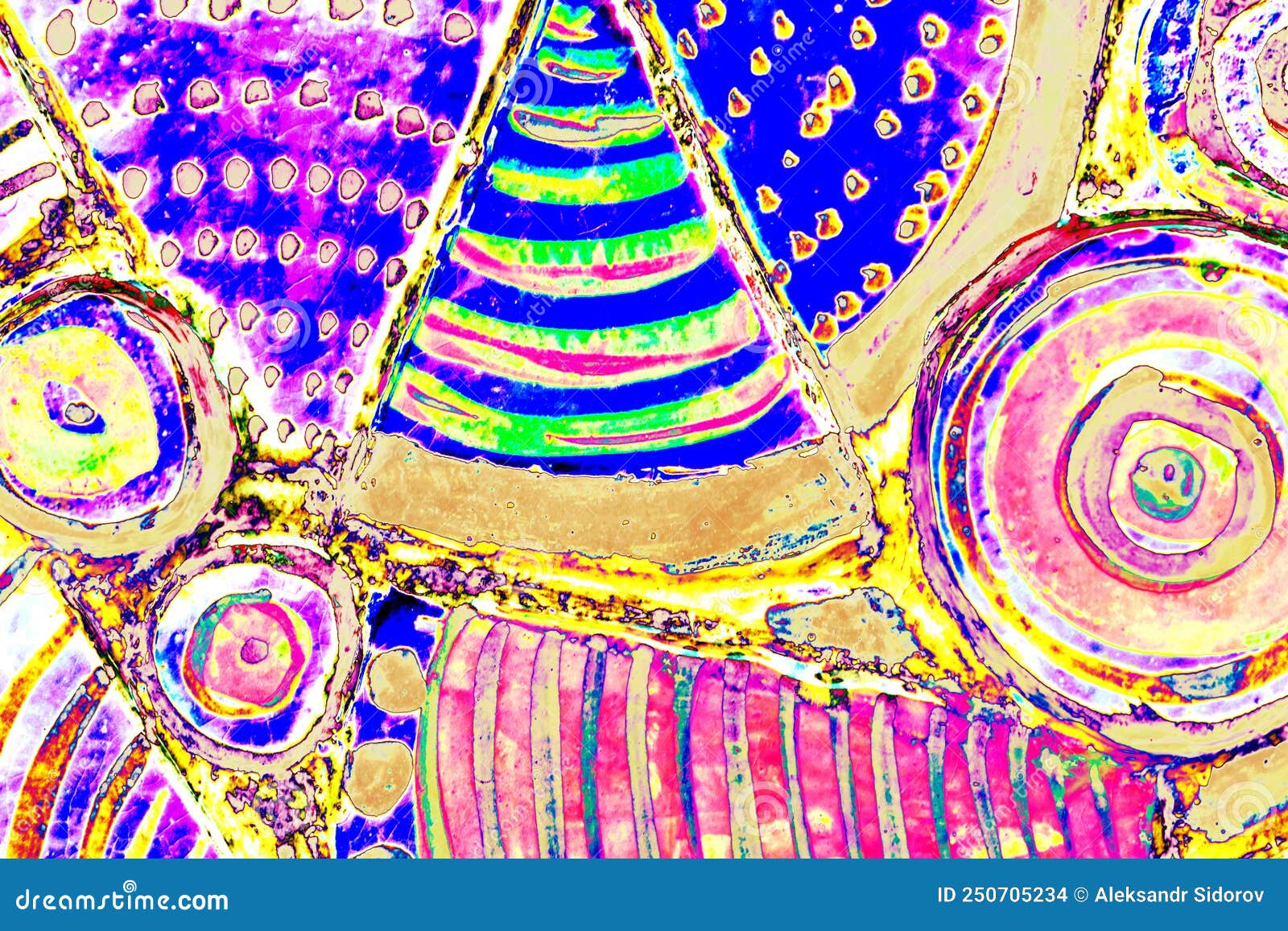 Figures of Different Colors on a Ceramic Surface. Color Variation ...