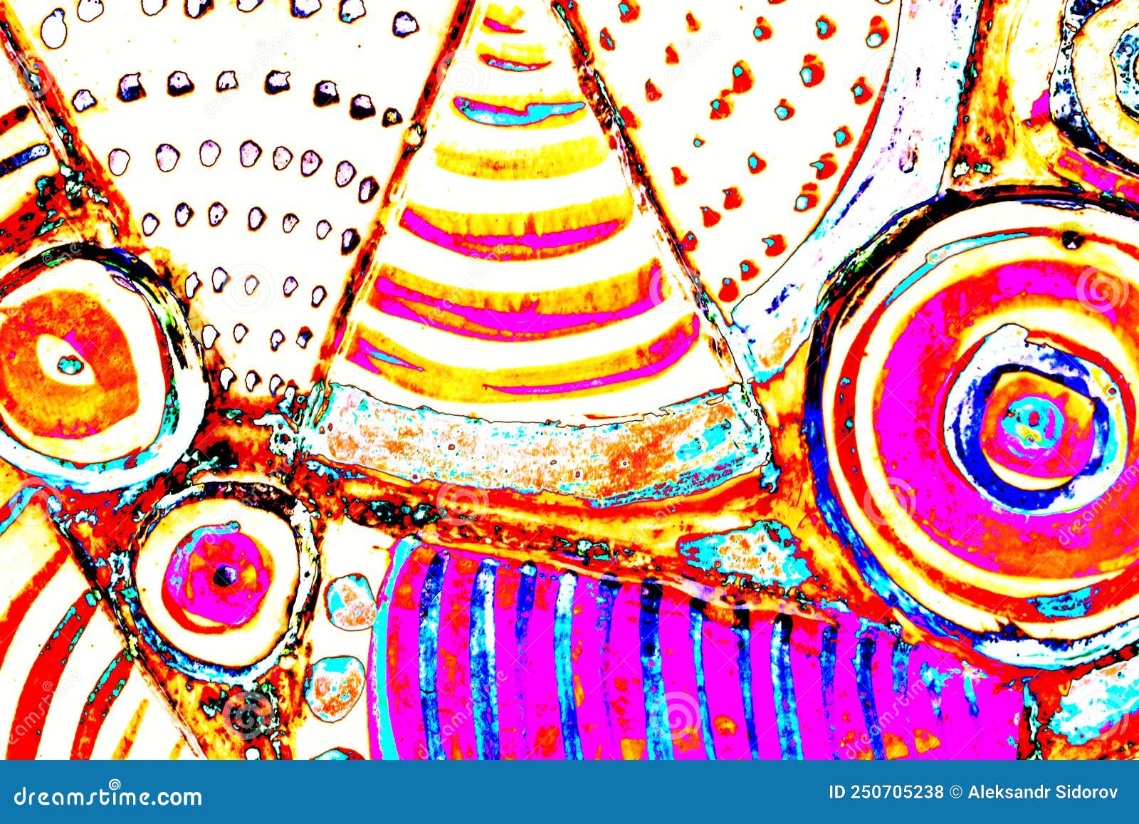 Figures of Different Colors on a Ceramic Surface. Color Variation ...