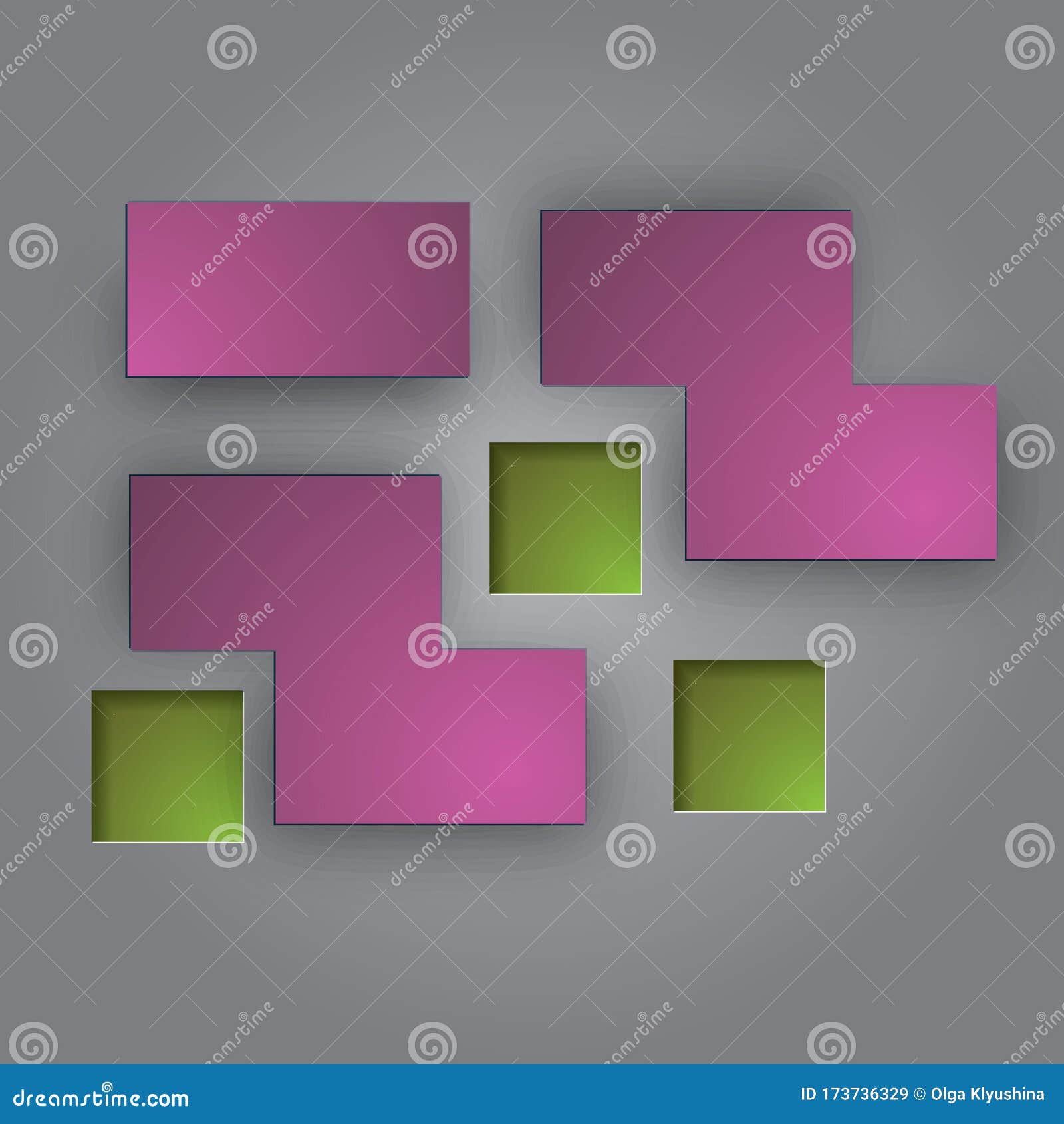 Figures with the Effect of Depth and Bulge are Surrounded. 3d Square ...